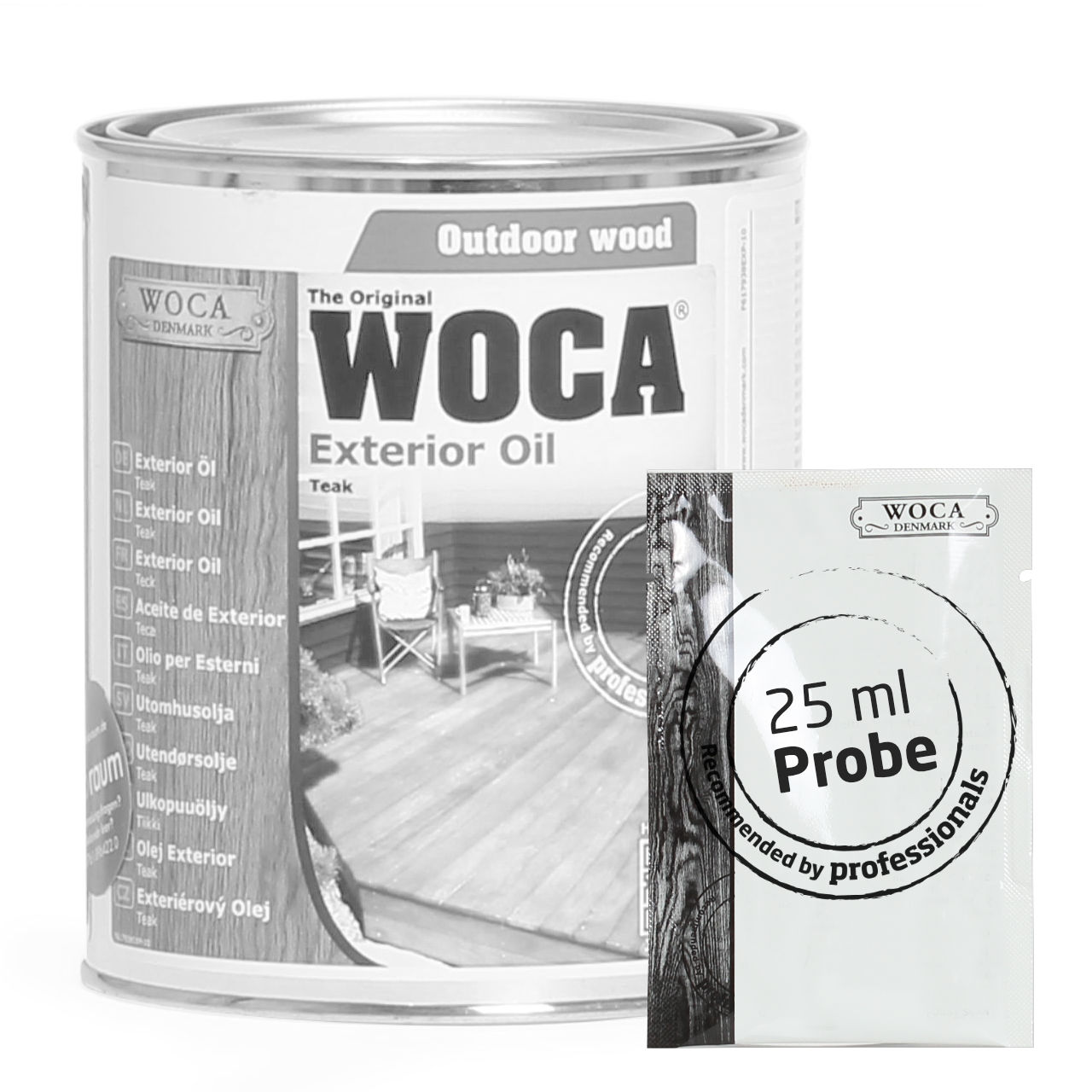 WOCA Exterior Öl Terrassenöl Teak ca. 25 ml Probe | Zaun Shop